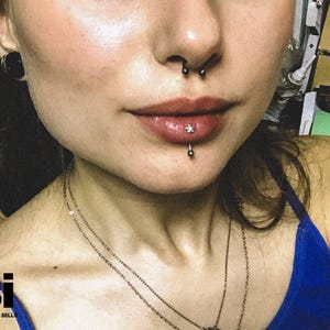 Flower Piercing Curved Lip Piercing Stainless Steel Piercing Jewelry ...