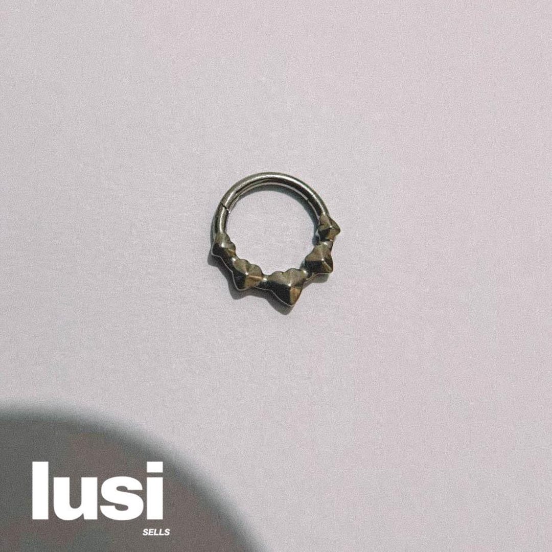 Heart Septum Ring Heart Design Nose Piercing Hinged Hoop Piercing Daith ...