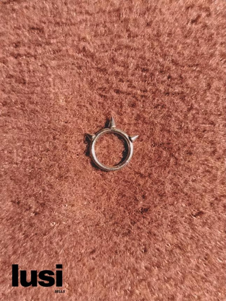 Spiked Septum Ring Punk Nose Ring Piercing 16G Cartilage Hoop Earrings Surgical Steel Facial ...