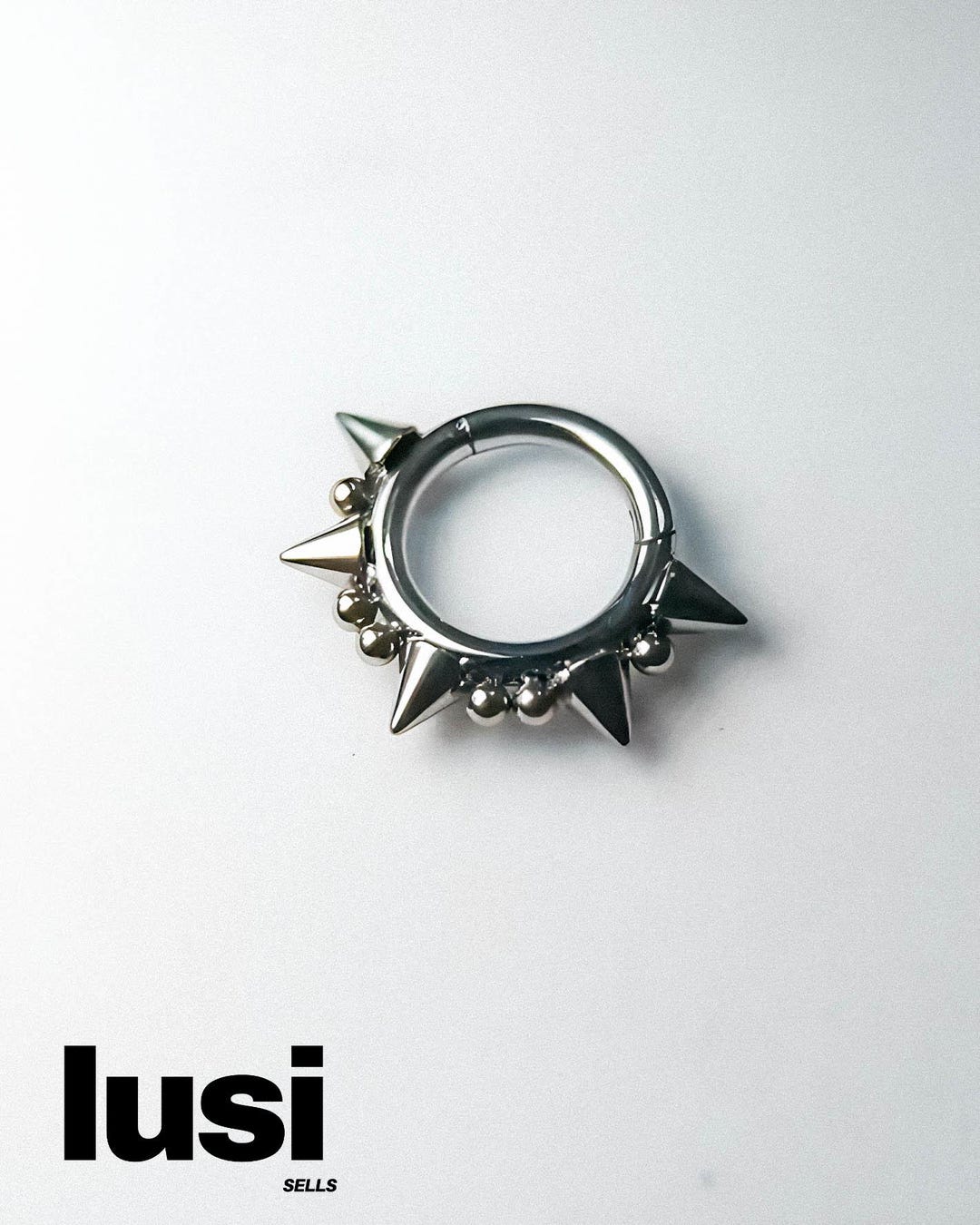 Spike Bead Septum Ring Beaded Spike Hoop Nose Piercing Daith Piercing ...