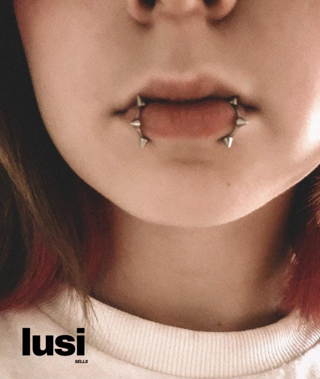 Spiked Tips Non Pierced Lip Ring Unisex Punk Nose Ring Stainless Steel ...