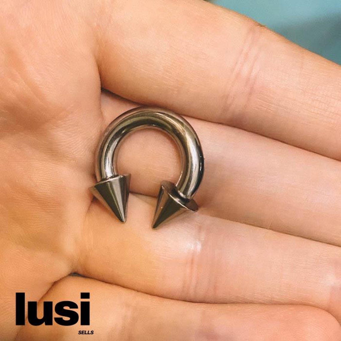Spiked Horseshoe Nose Piercing Metal Spike Septum Ring Thick Horseshoe ...