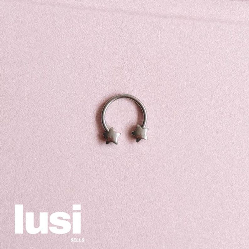 Star Shaped Horseshoe Septum Ring Nose Piercing Face Jewelry Curved ...