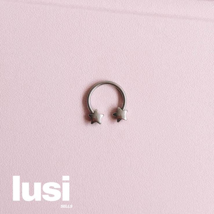 Star Shaped Horseshoe Septum Ring Nose Piercing Face Jewelry Curved ...