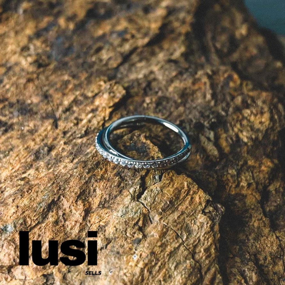 Double Layer Crystal Septum Ring Titanium Nose Ring Double Layer Hoop ...