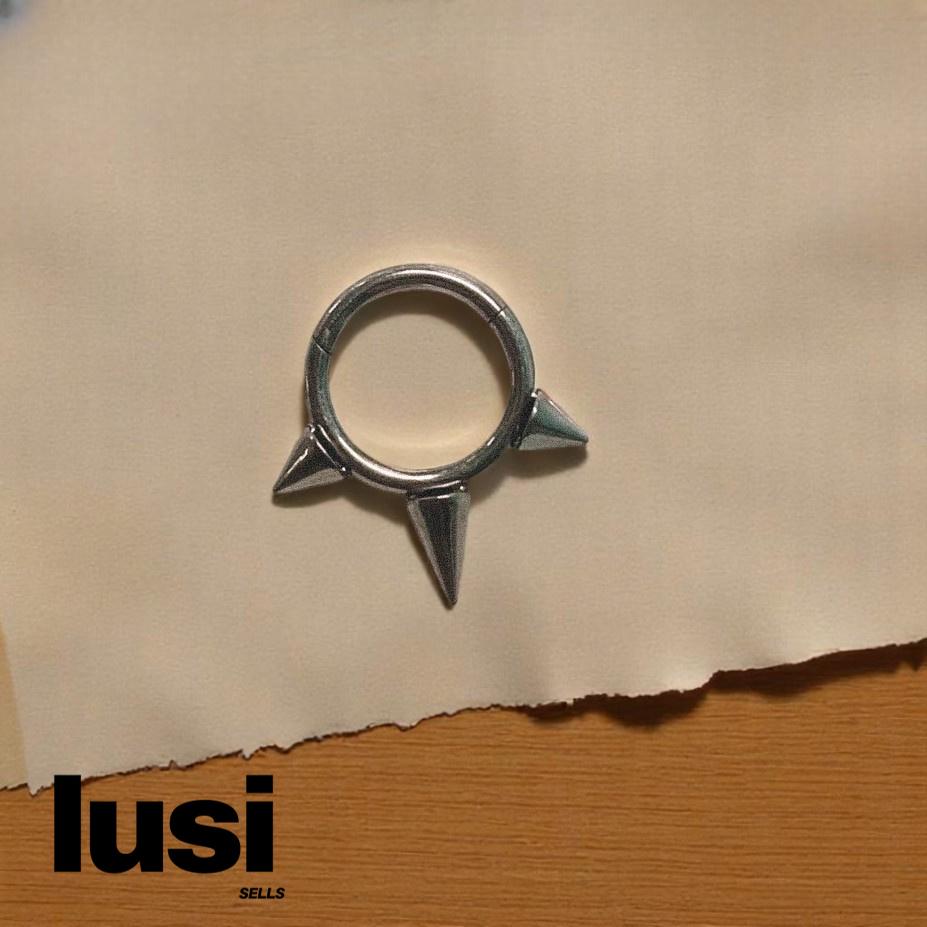 Long Spike Septum Ring Titanium Nose Piercing Spiked Septum Ring Punk ...