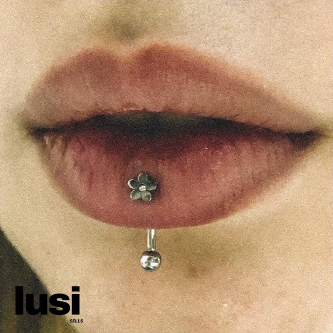 Flower Piercing Curved Lip Piercing Stainless Steel Piercing Jewelry Eyebrow Piercing - Etsy