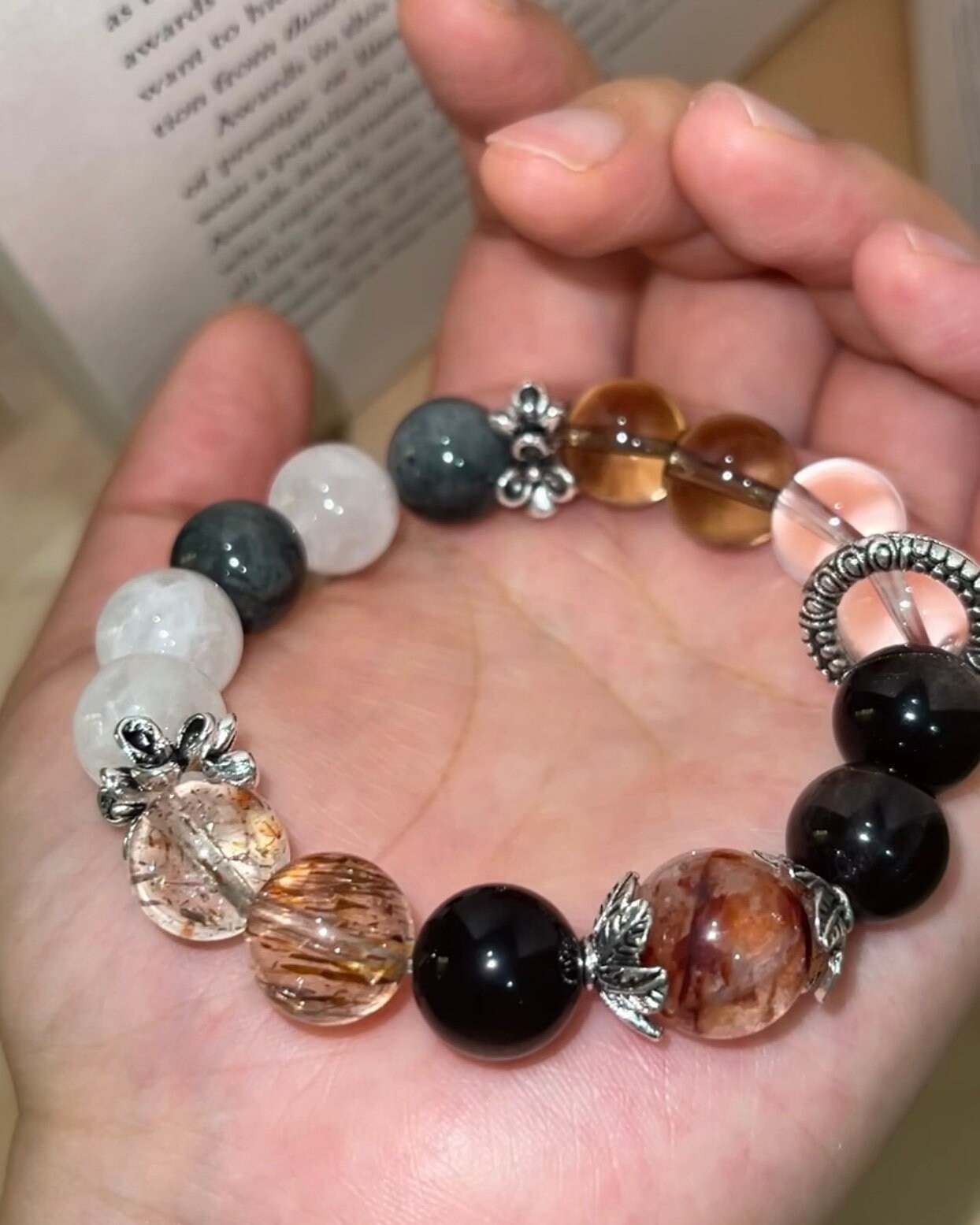 Universe Crystal Bracelet, Obsidian, Rutilated Quartz, Citrine, Clear ...