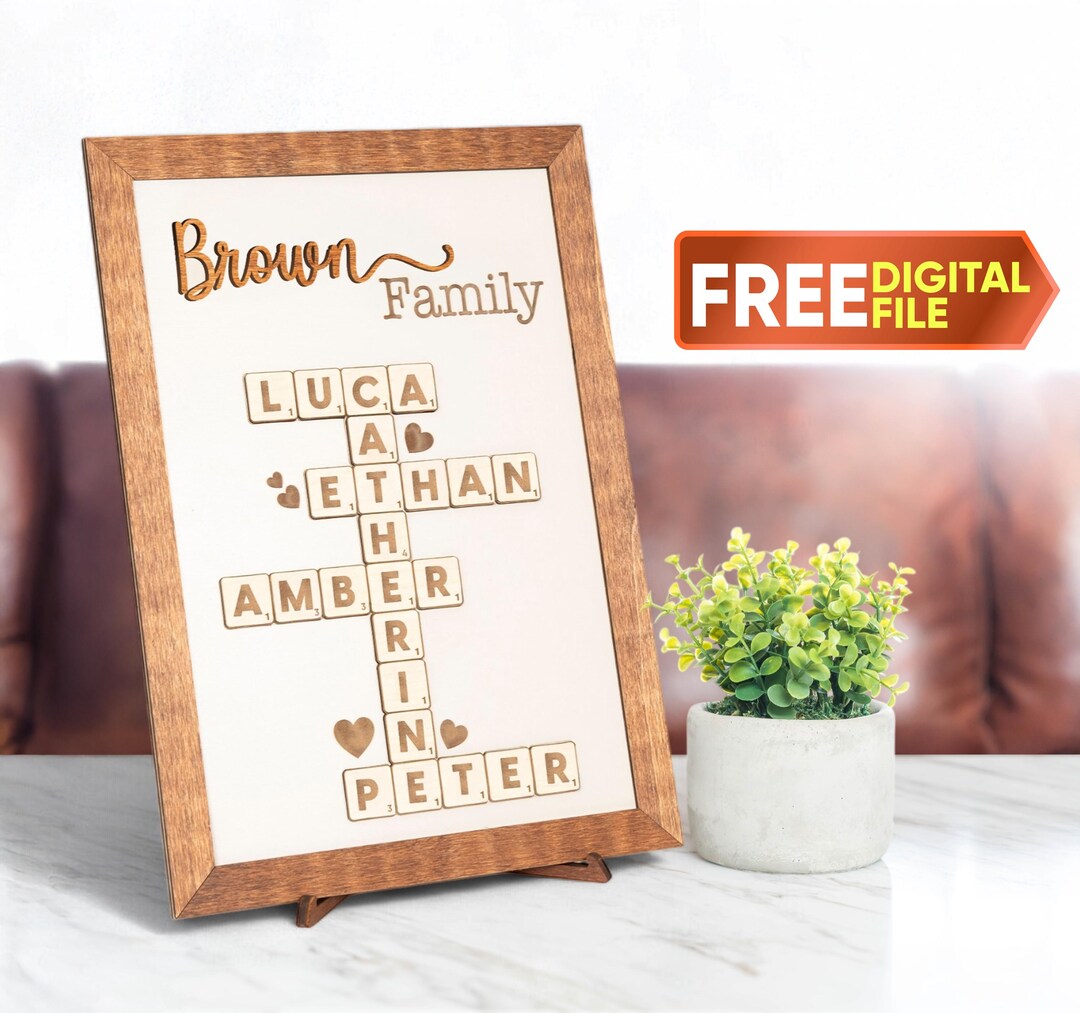 Personalized Scrabble Puzzle Sign, Grandparents Christmas Gifts ...