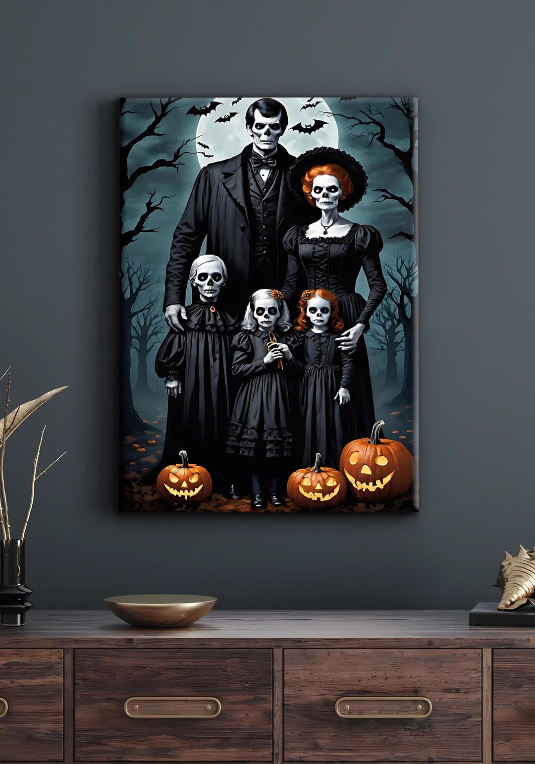 Gothic Family Portrait Dark and Fun Halloween Decor, Chic and Unique ...
