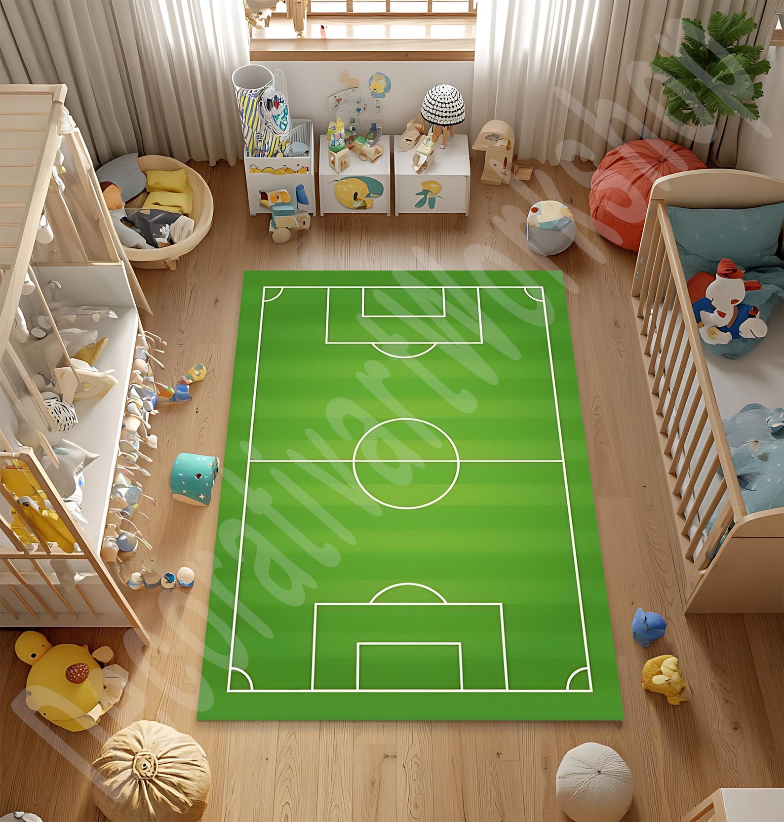 Football Field Rug, Soccer Rug, Kids Room Decoration, Gift for Football ...