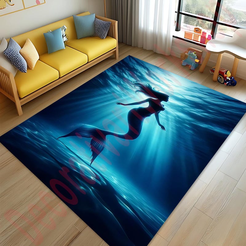 Mermaid Area Rug - Etsy