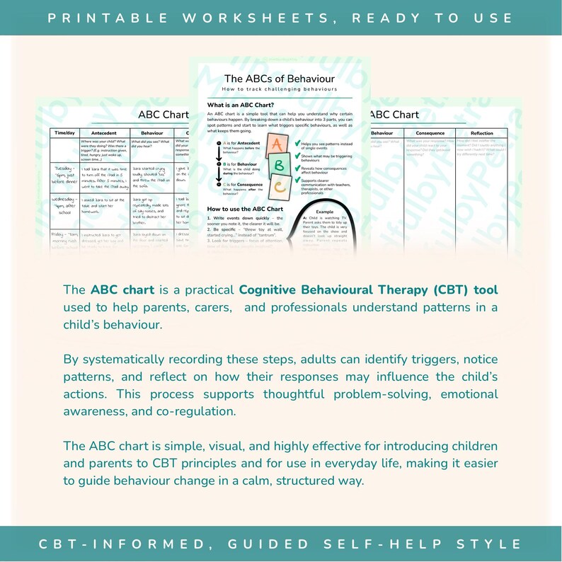 ABC Behaviour Chart Printable | SEN Resource (printable PDF) - Etsy