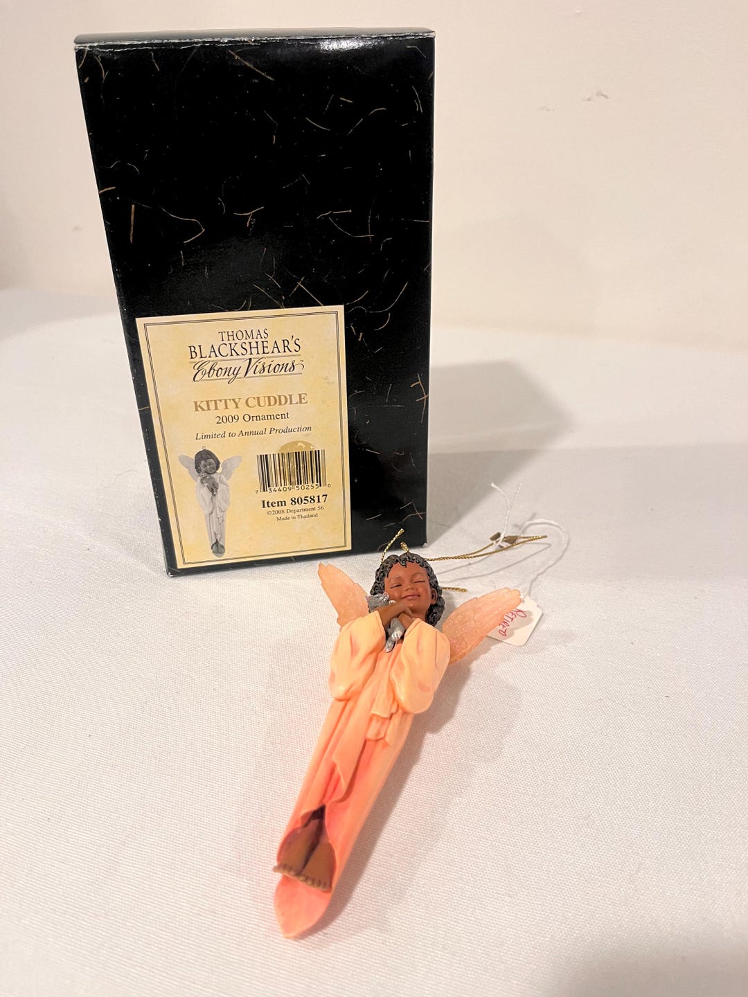 Thomas Blackshear Ebony Visions 2009 Kitty Cuddle Ornament New With