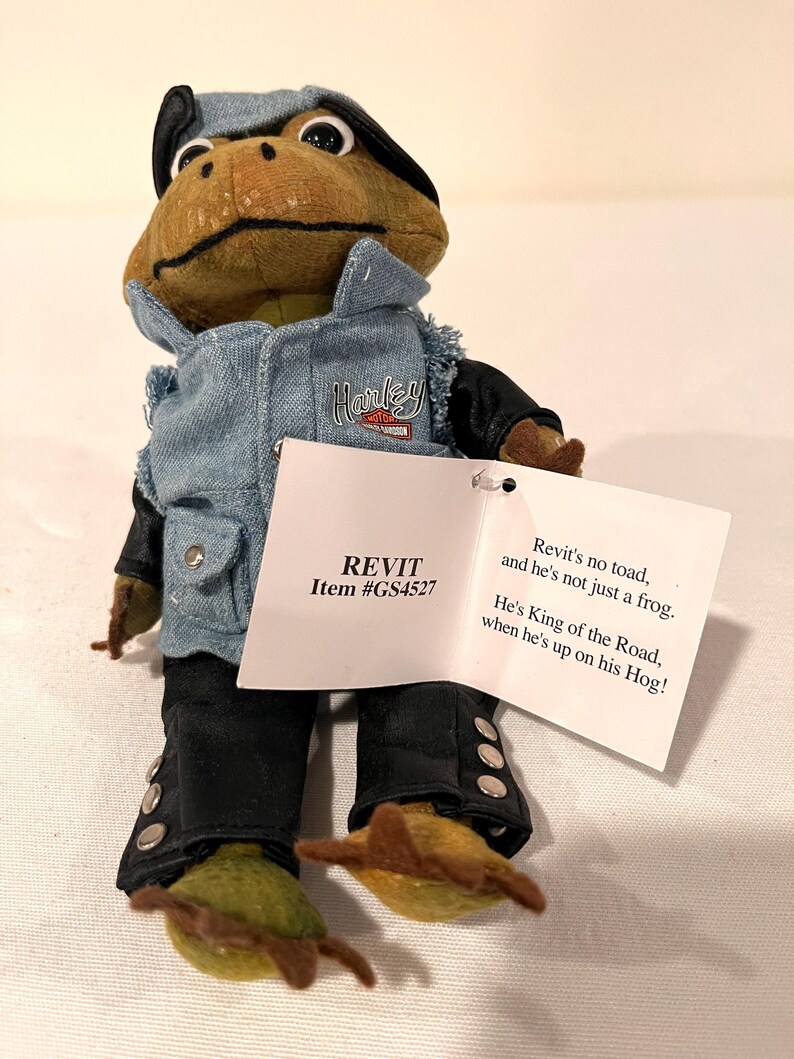 Harley-davidson Revit the Toad Vintage Plush Toy - Rare Collectible - Etsy