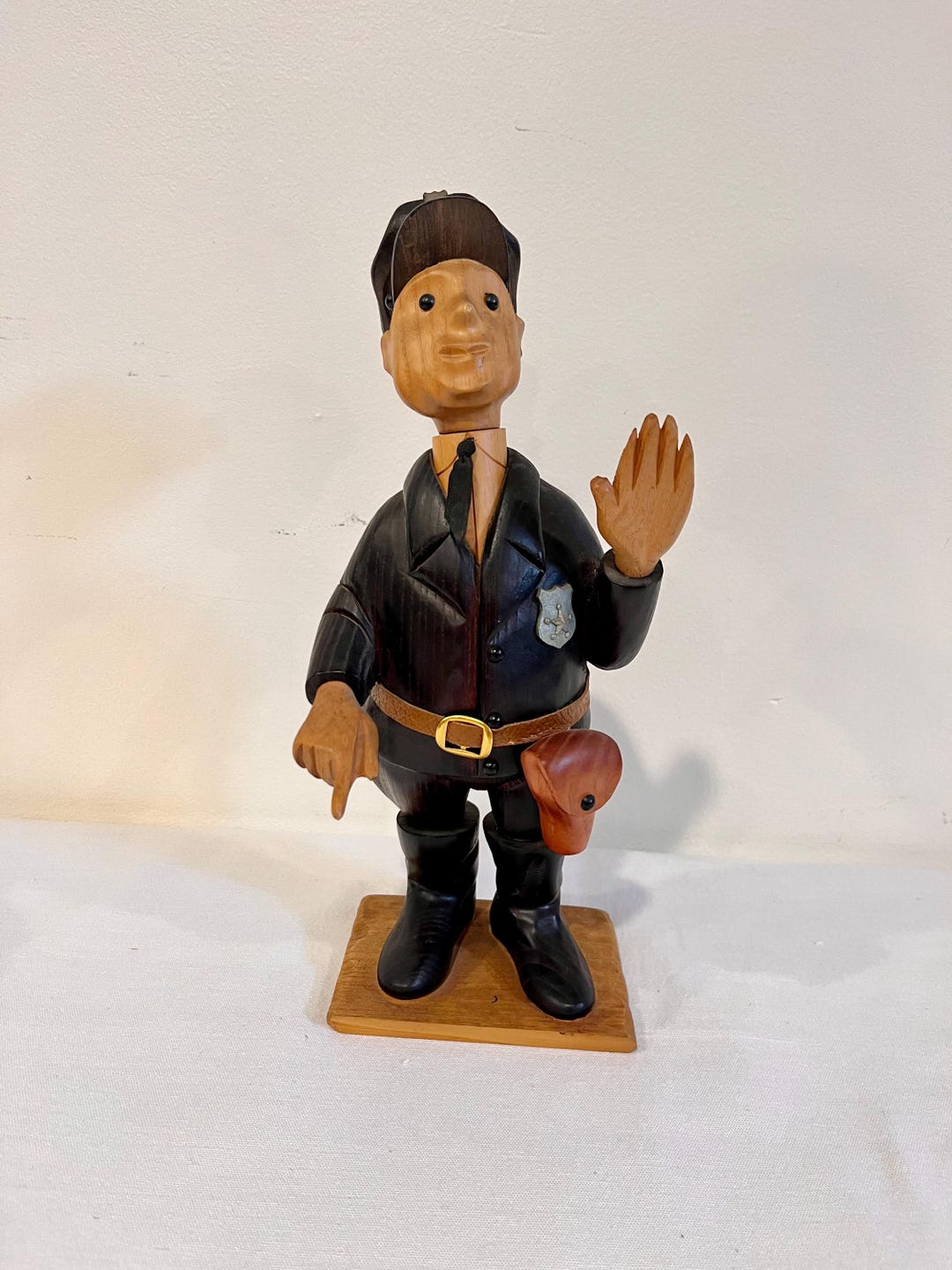 Vintage Wooden Policeman Statue - Handcrafted in Italy - Etsy