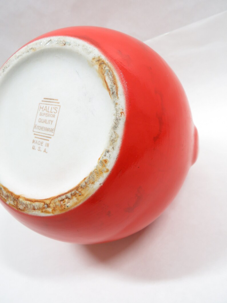Hall's Kitchenware Red Ceramic Pitcher Vintage - Etsy