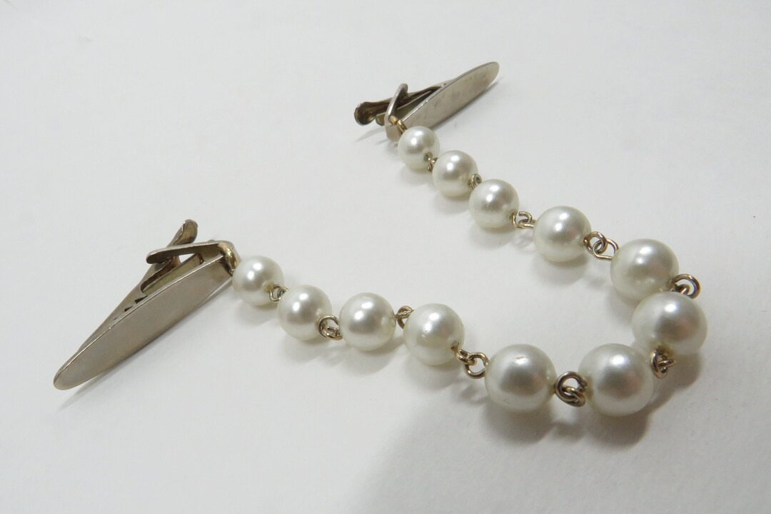 Sweater Guard Clip Faux Pearls Vintage Item - Etsy