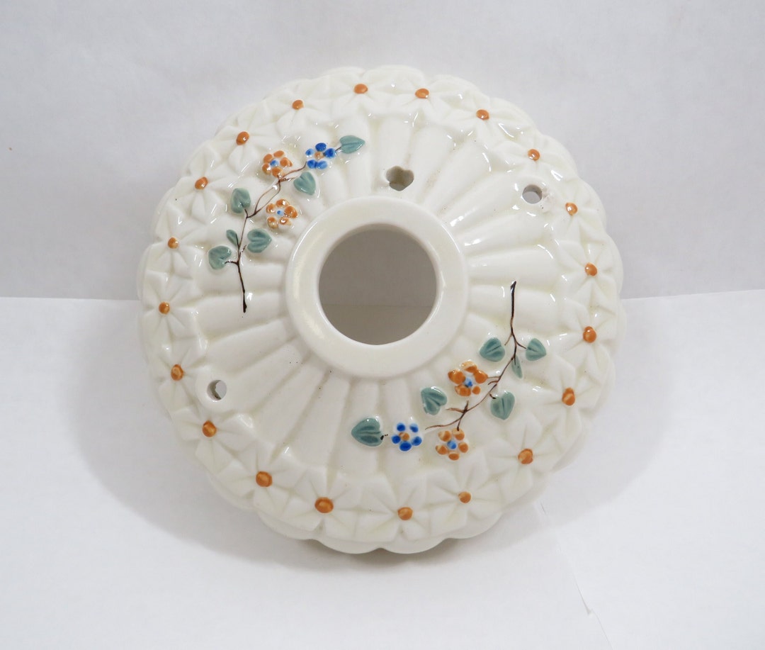 Porcelain Ceiling Light Floral Vintage Home Salvage Collectible - Etsy