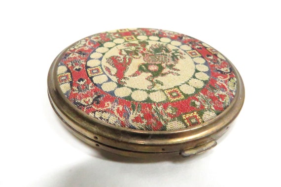 Mirror compact Retro Fabric Vintage - Gem