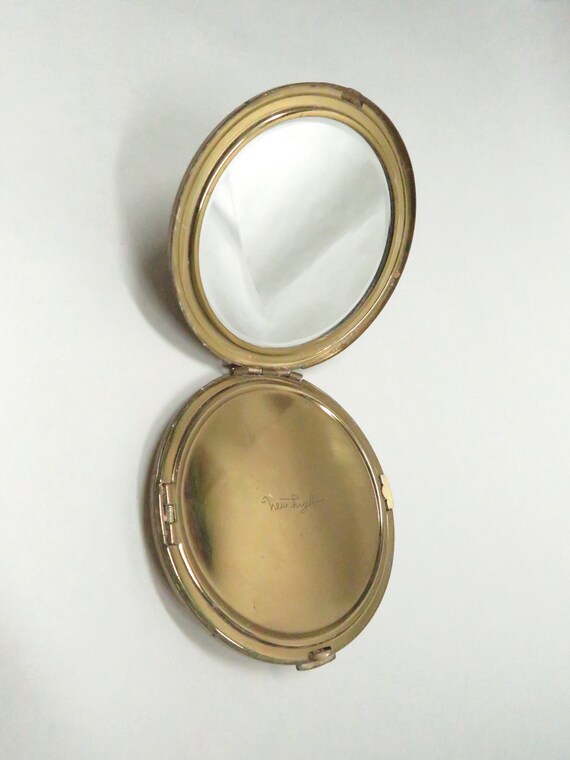 Mirror compact Retro Fabric Vintage - Gem