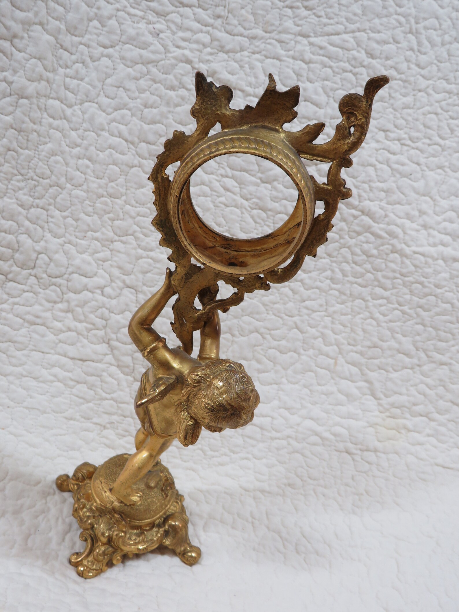 Cherub Metal Clock Stand Figure Vintage | Etsy