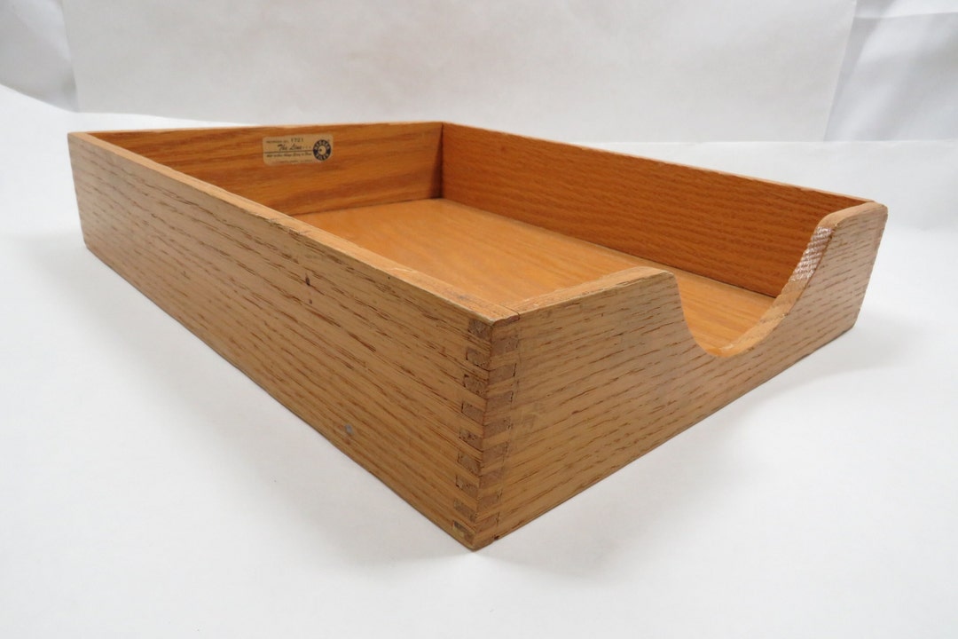 Wood File Tray Mid Century Office Vintage - Etsy