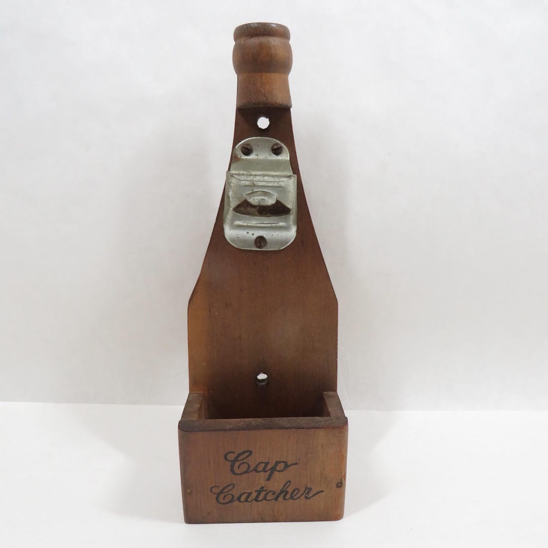 Bottle Opener Wall Decoration Wood Cap Catcher Bar Vintage Decoration ...