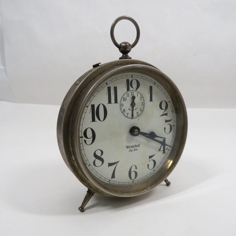 Antique Alarm Silver Clock - Etsy