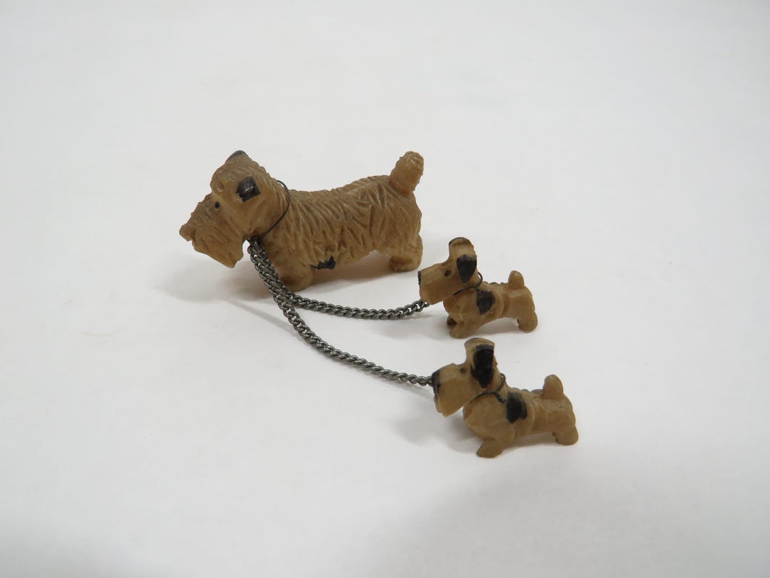 Miniature Scotty Dogs on Chain Vintage Collectible - Etsy