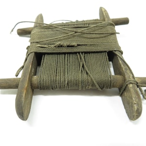 Fishing Line W/ Wood Reel Vintage Primitive - Etsy