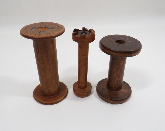 3 Wood Spools Textile Mill Vintage Items - Etsy