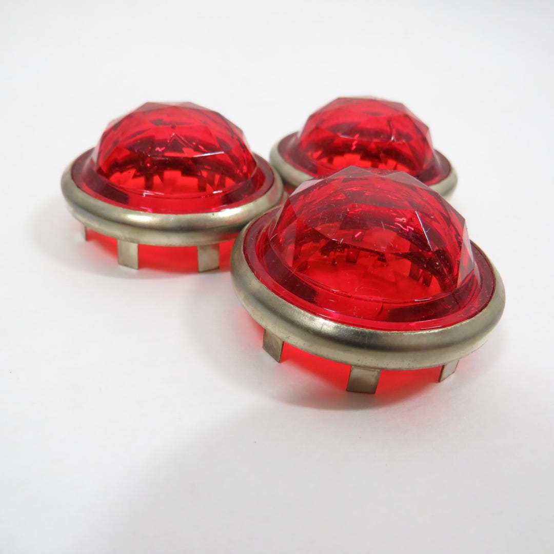 3 Reflectors Red Jewel Vintage Parts - Etsy