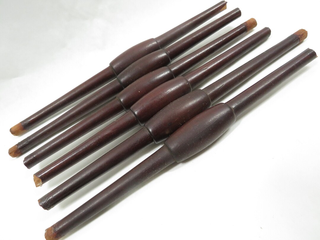 6 Spindles Dowels Shaped Wood Vintage - Etsy