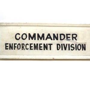 Wood Sign Commander Enforcement Division Vintage Collectible - Etsy