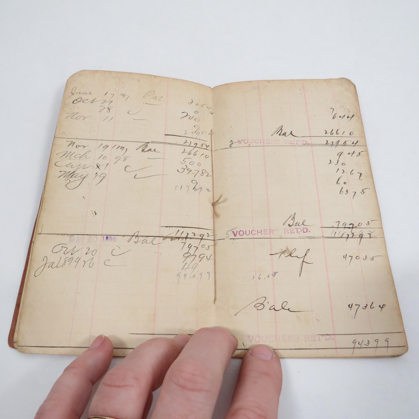 Bank Ledger Book Savings Account Antique 1894 Through 1900 Handwritten ...