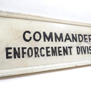 Wood Sign Commander Enforcement Division Vintage Collectible - Etsy