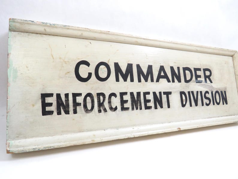 Wood Sign Commander Enforcement Division Vintage Collectible - Etsy