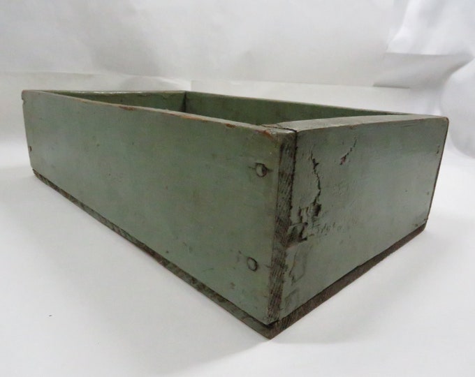 Wood Storage Box Green Vintage Item - Etsy