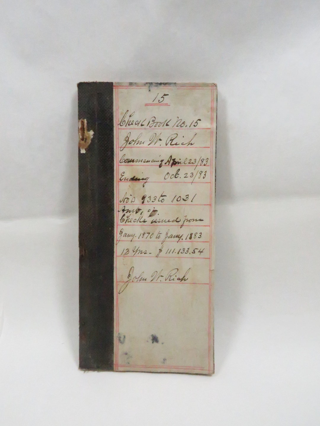 Check Book Ledger 1800's Antique - Etsy