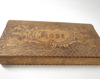 Flemish Art Pyrography Box Floral Design Vintage - Etsy