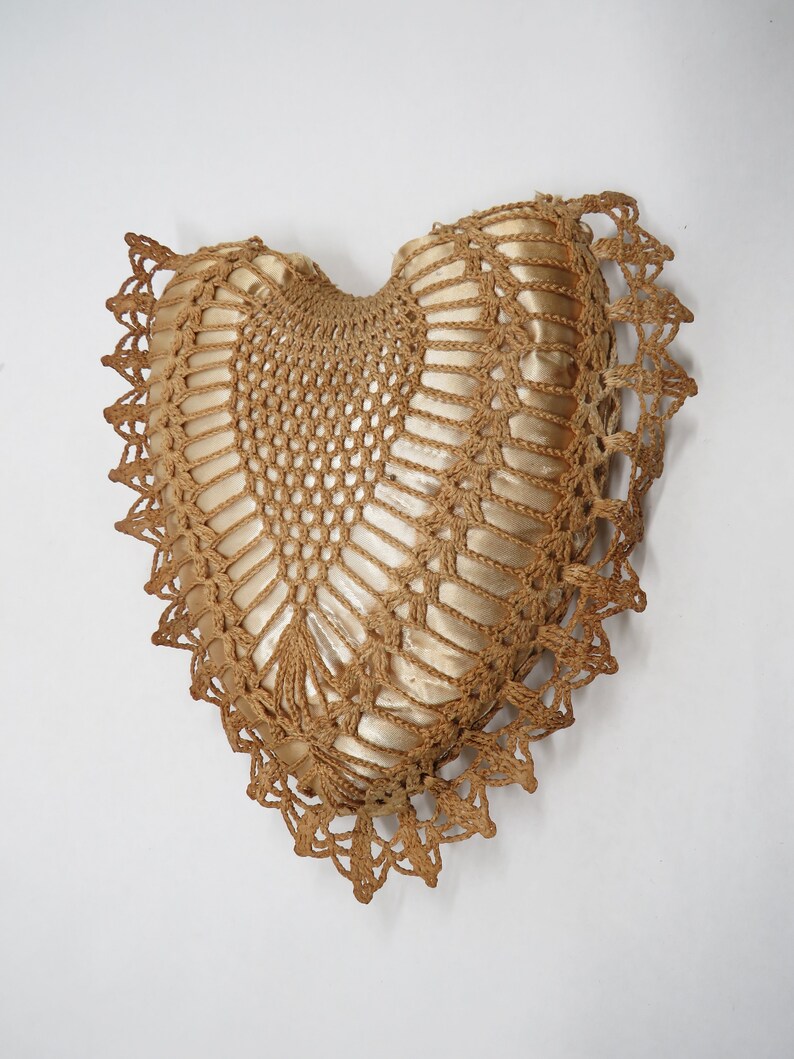 Heart Cushion Lace Satin Vintage - Etsy