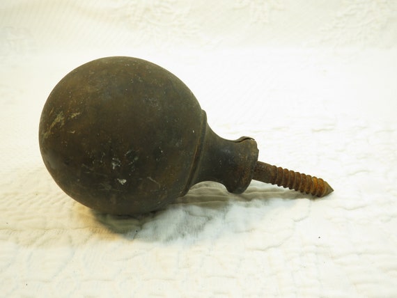 Round Metal Finial Question Brass Vintage | Etsy