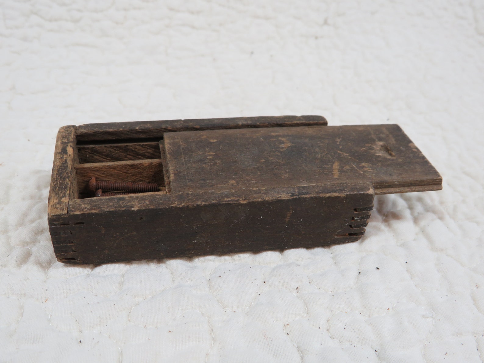 Wood Box Slide Top Small Vintage | Etsy