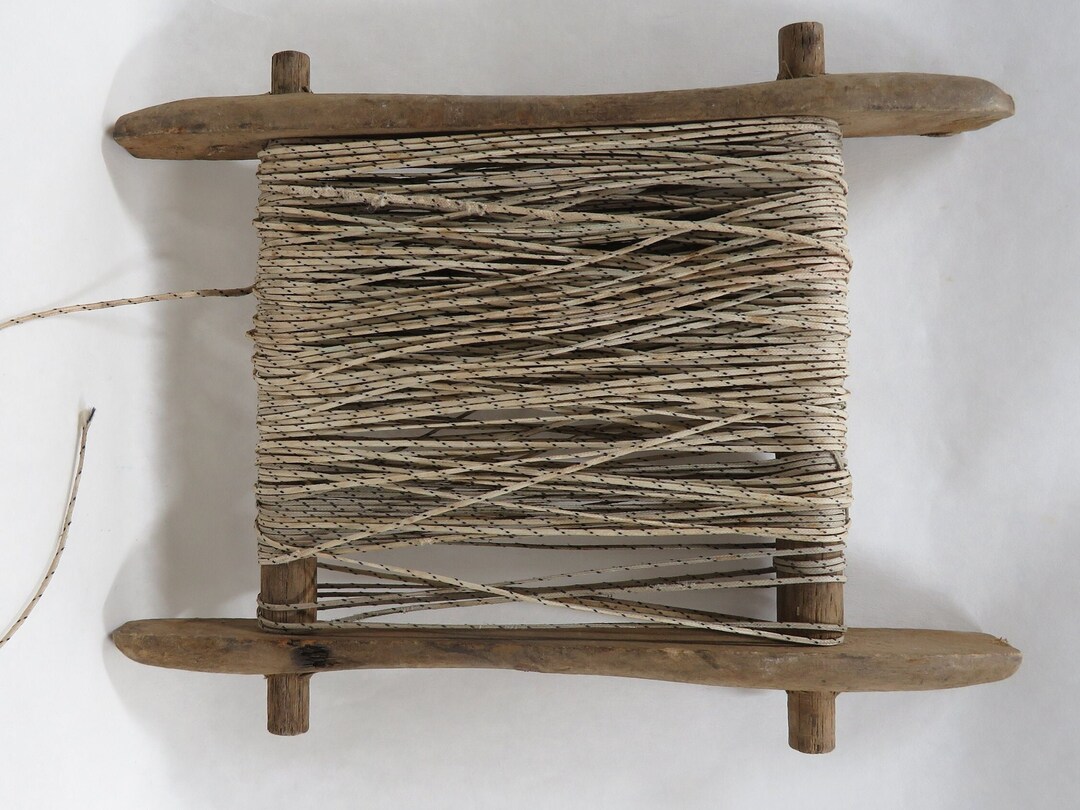 Fishing Line W/ Wood Reel Vintage Primitive - Etsy
