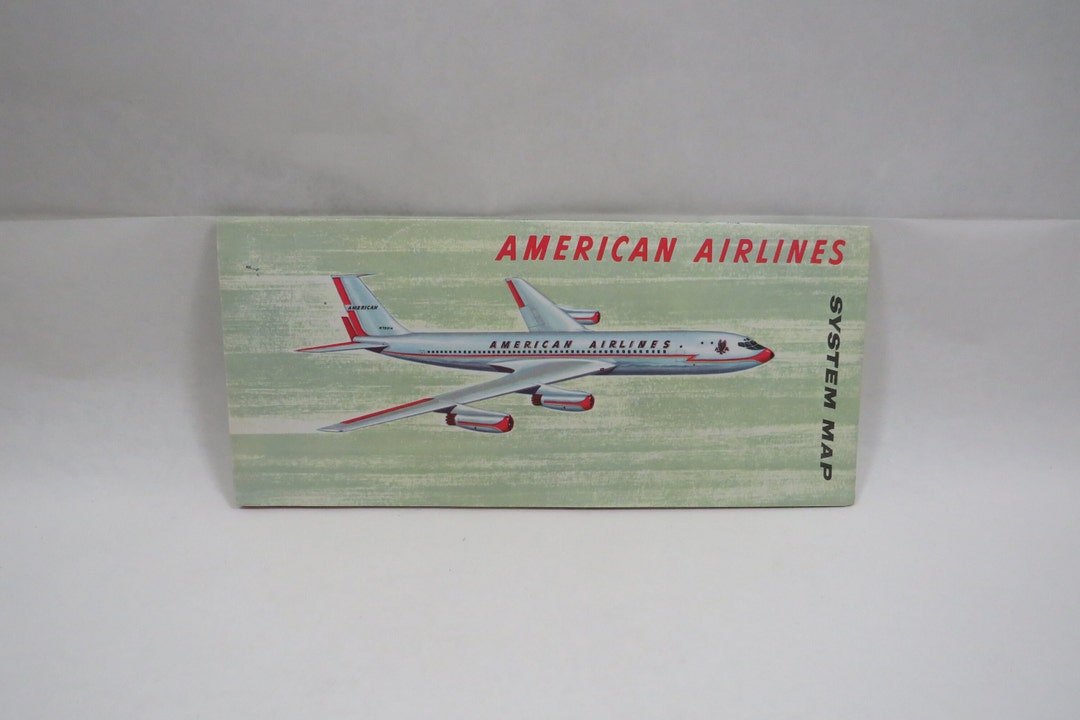 American Airlines System Map Vintage - Etsy