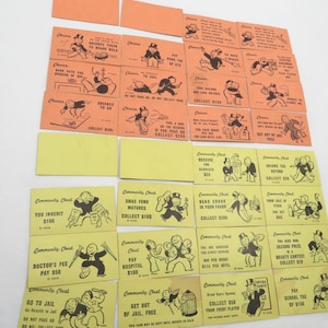 32 Monopoly Cards Chance and Community Chest Vintage Board Game Supply ...