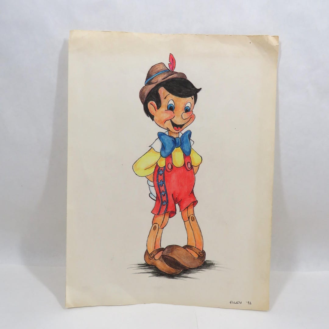 Pinocchio Hand Drawn Vintage Collectible - Etsy