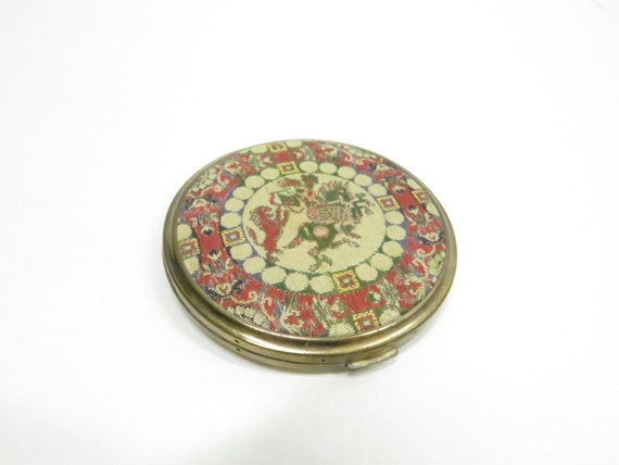 Mirror compact Retro Fabric Vintage - Gem