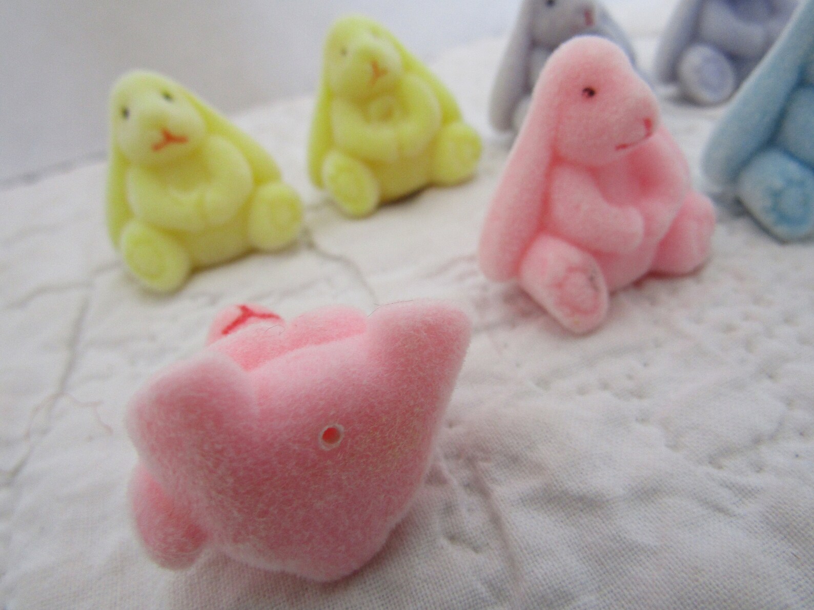 8 Flocked Miniature Bunnies Multi Color Lot | Etsy
